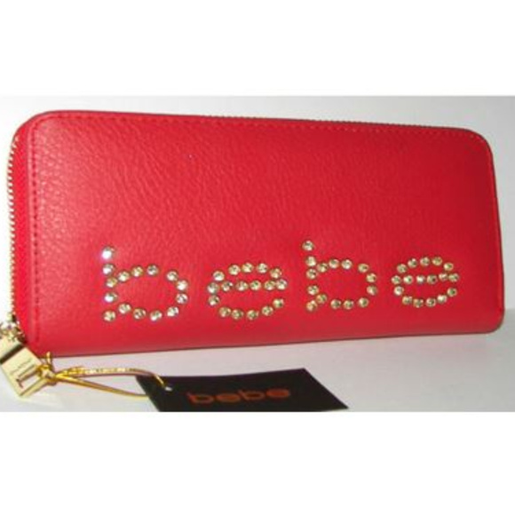bebe | Other | Bebe Jetta Red Ziparound Clutch Wallet | Poshmark